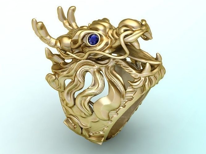 Dragon Rings - Men ring 3D model 3D printable | CGTrader