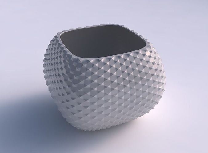 Bowl semi-quadratic with grid piramides 3D model 3D printable | CGTrader