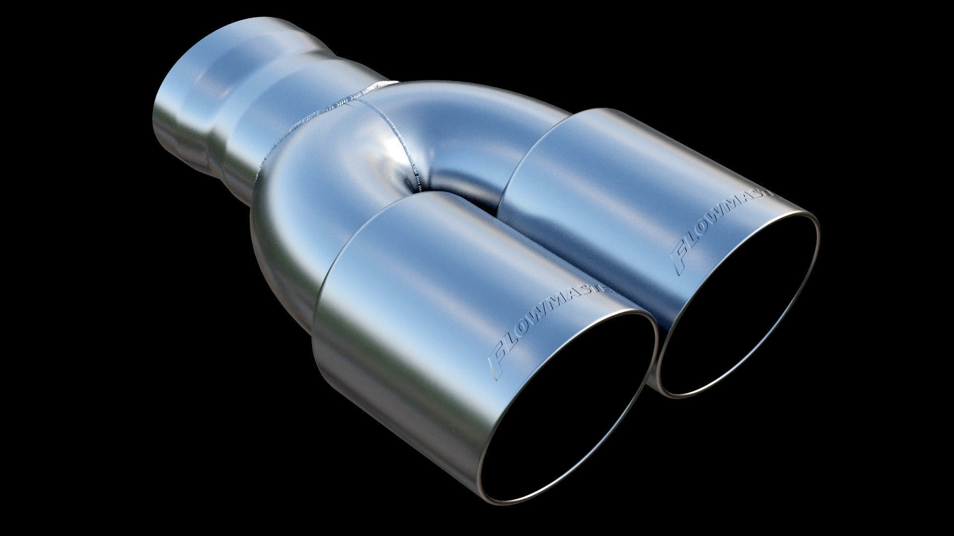 Flowmaster Exhaust Tip 3 In Dual Out Angle Cut 3D model | CGTrader