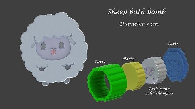 Sheep mold Bath bomb Solid shampoo 3D model 3D printable | CGTrader