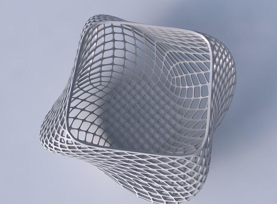 Bowl helix with fine diagonal grid lattice 3D model 3D printable | CGTrader