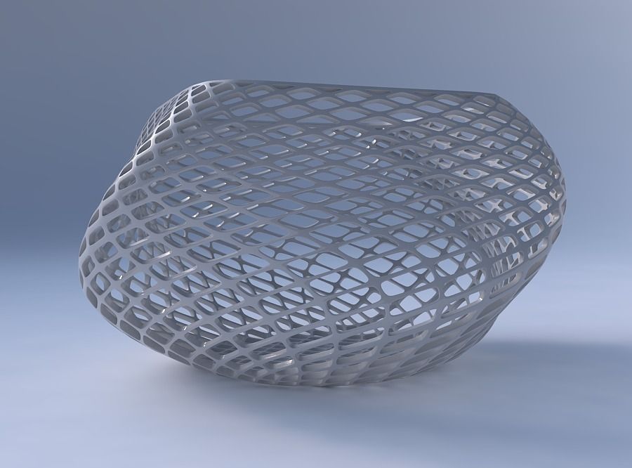 Bowl helix with fine diagonal grid lattice 3D model 3D printable | CGTrader
