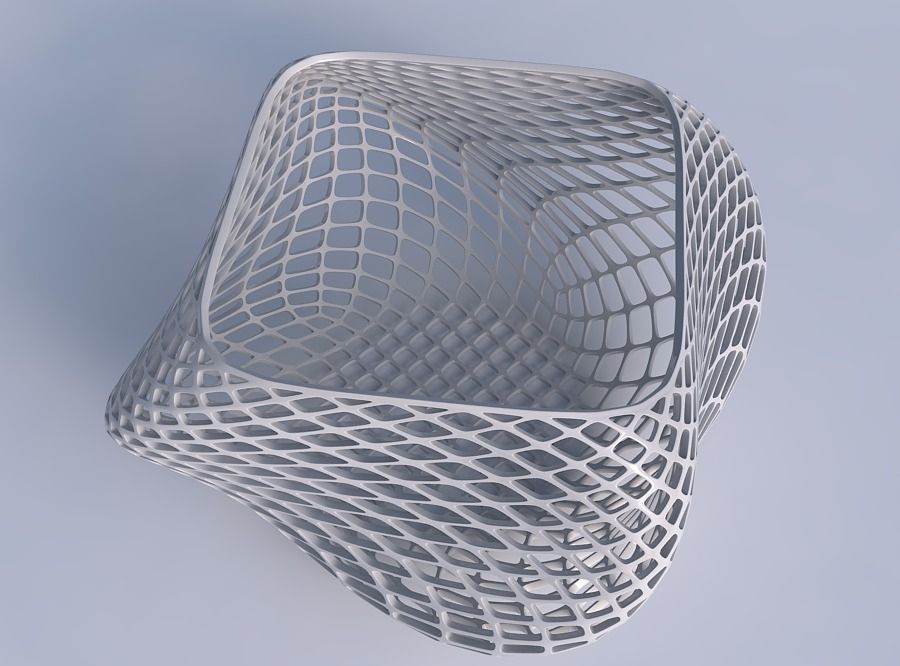 Bowl helix with fine diagonal grid lattice 3D model 3D printable | CGTrader