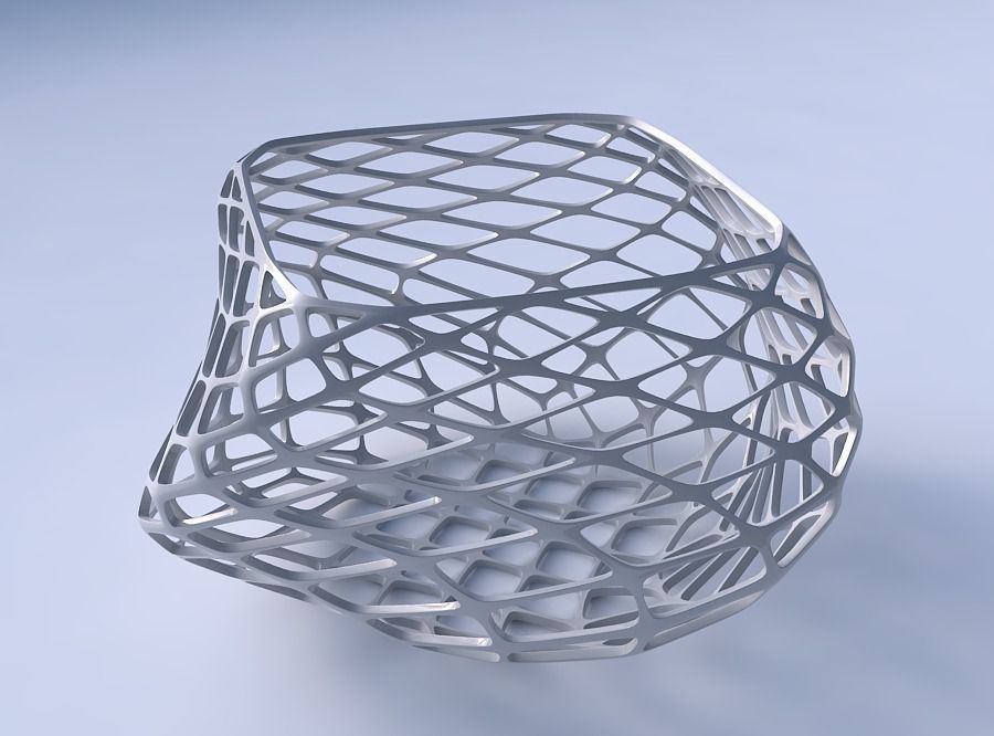 Bowl helix with diagonal grid lattice 3D model 3D printable | CGTrader