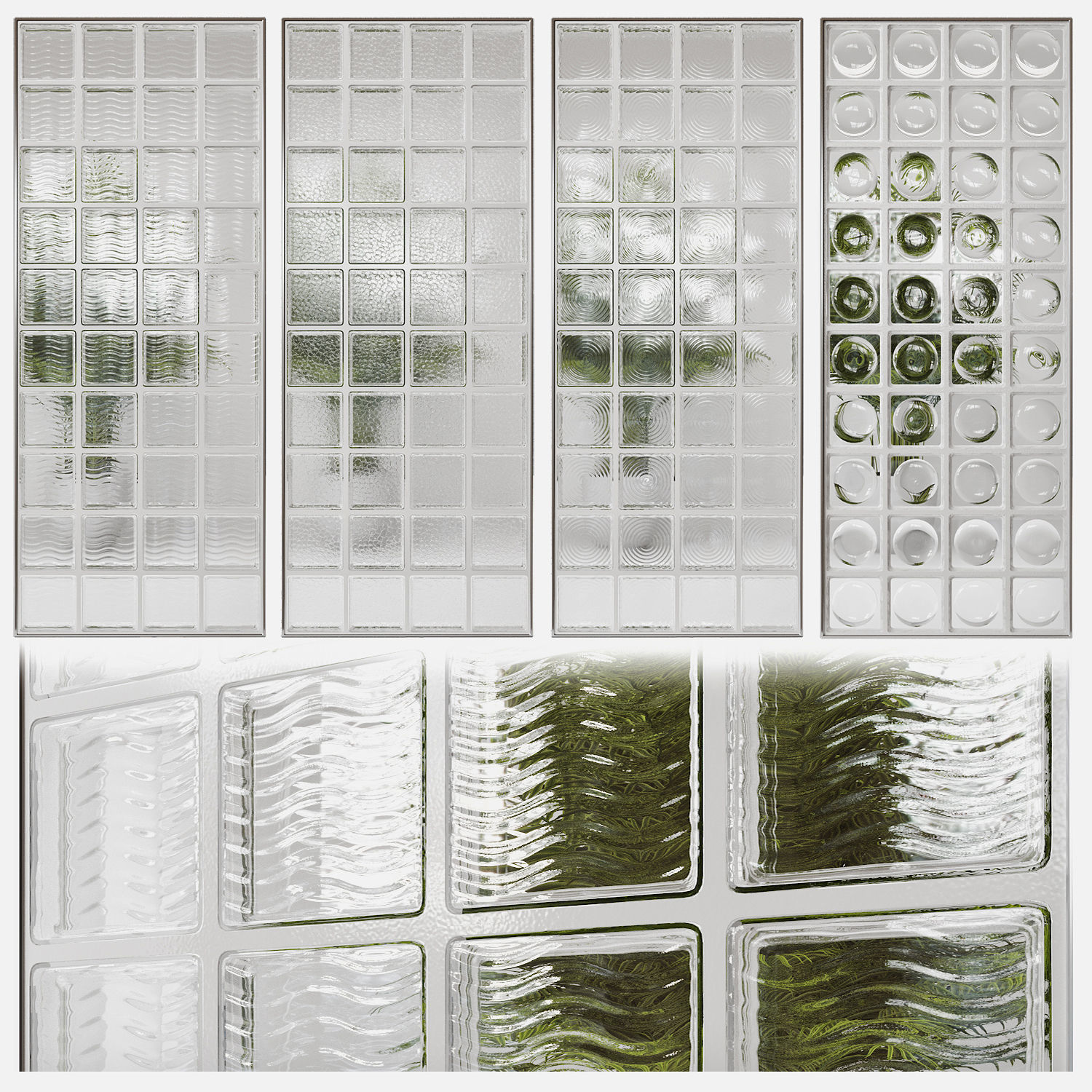 Glass block partition 4 3D model | CGTrader
