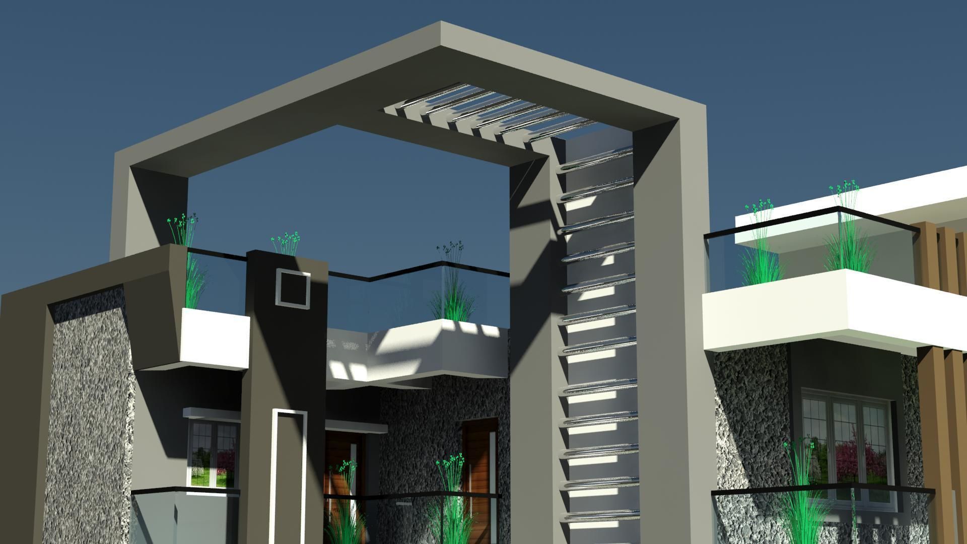 3D model Indian Modern House Design And Architecture VR / AR / low-poly ...