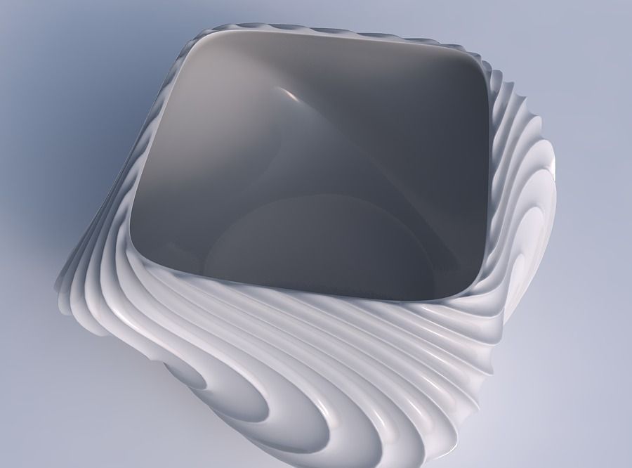 Bowl helix with wavy extruded lines 4 3D model 3D printable | CGTrader