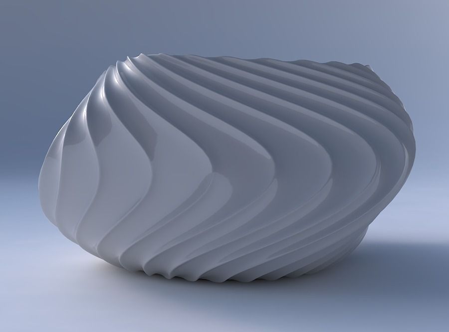 Bowl helix with wavy extruded lines 4 3D Model 3D printable MAX ...