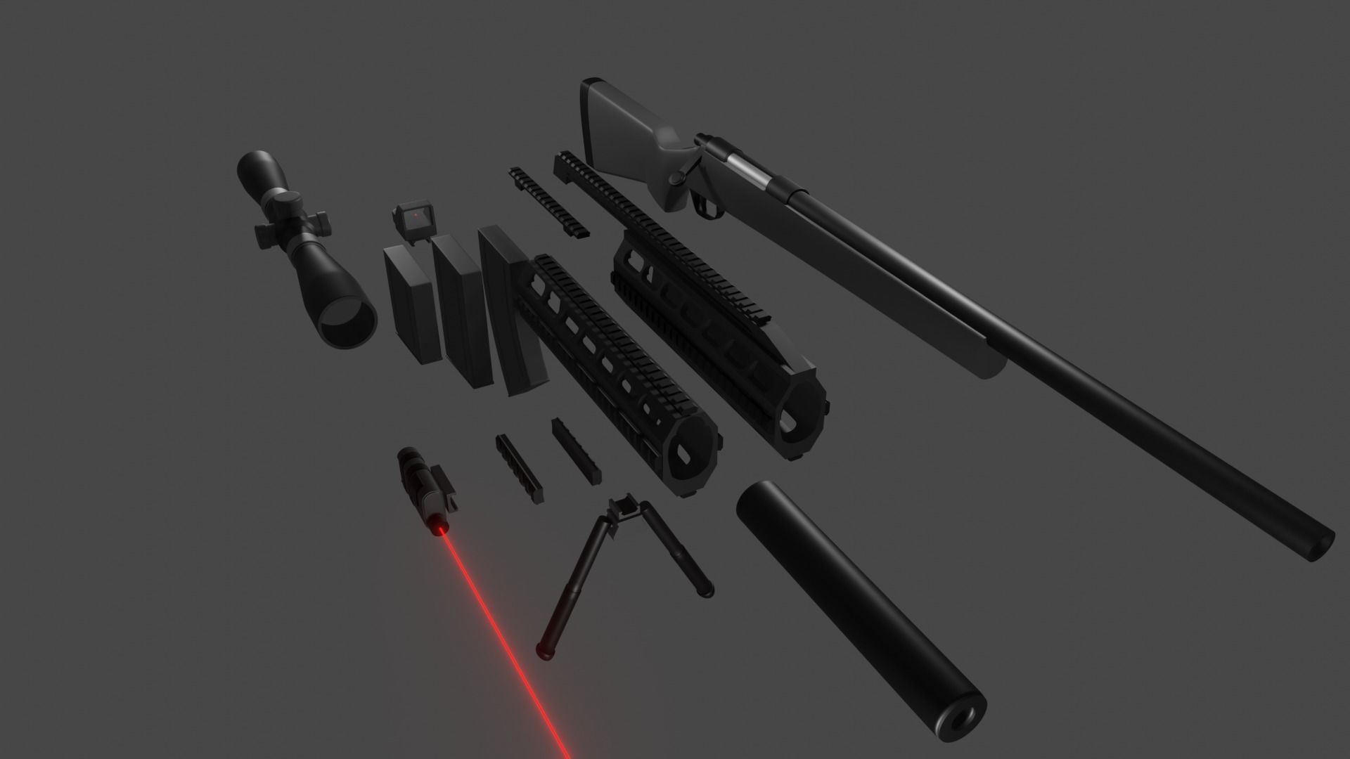 Custom M24 Sniper Rifle 3D model | CGTrader