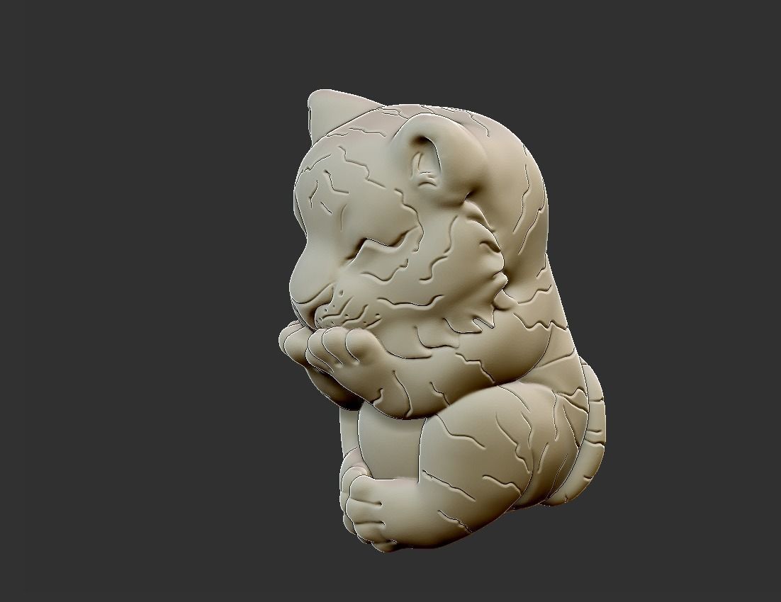 baby tiger 3D model 3D printable | CGTrader
