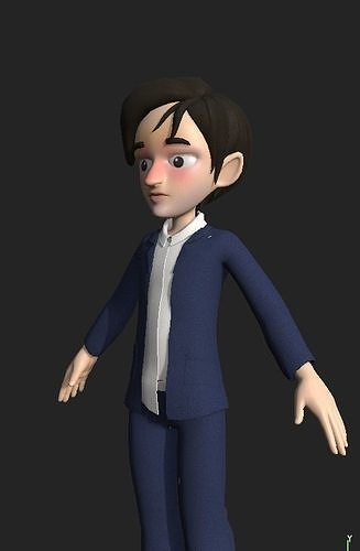 bola model cartoon character in suit 3D model | CGTrader