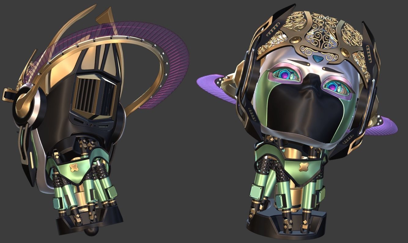 Droid Head part 3D model rigged | CGTrader