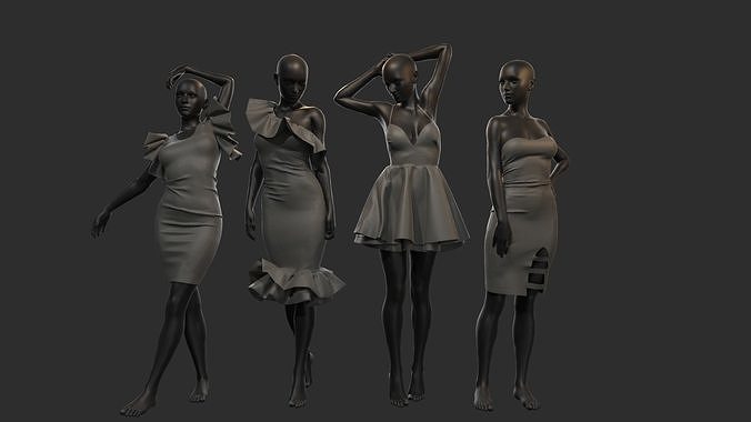 Female dresses 3D model | CGTrader