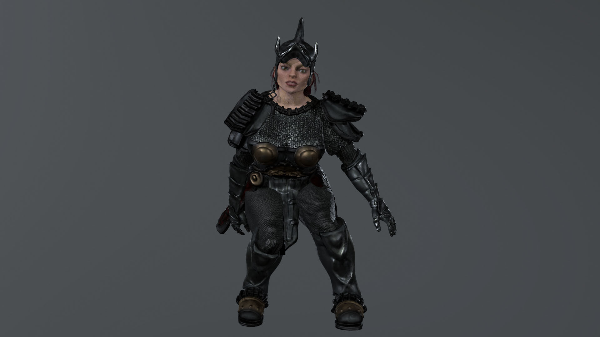 3D model Dwarf Woman Warrior Low-poly VR / AR / low-poly rigged ...