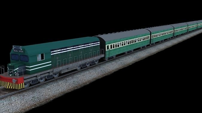 3D model Pakistani Low Poly Train Model VR / AR / low-poly | CGTrader