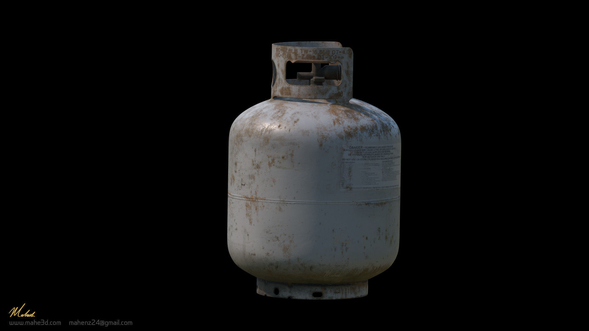 Rusty Propane gas cylinder 3D model | CGTrader