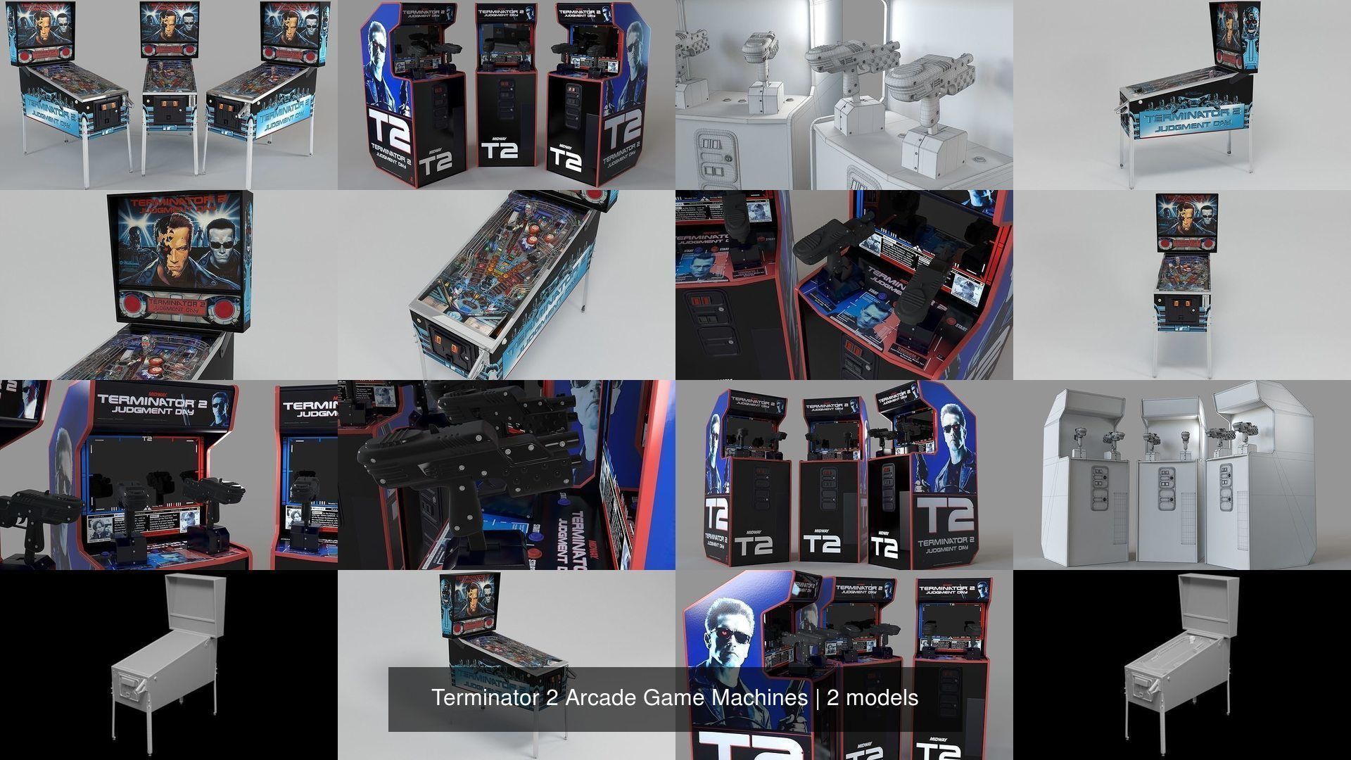 Terminator 2 Arcade Game Machines 3D Model Collection | CGTrader