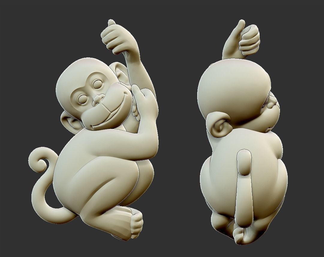 cartoon monkey 3D model 3D printable | CGTrader