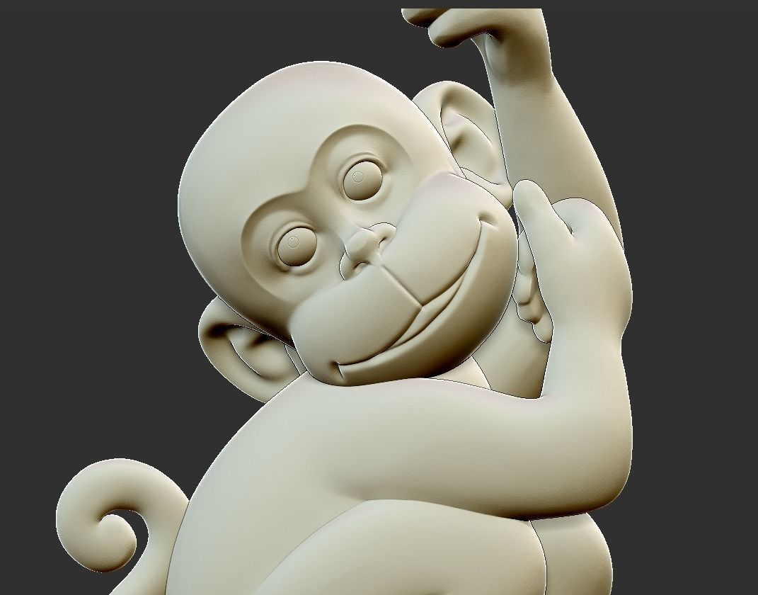 cartoon monkey 3D model 3D printable | CGTrader