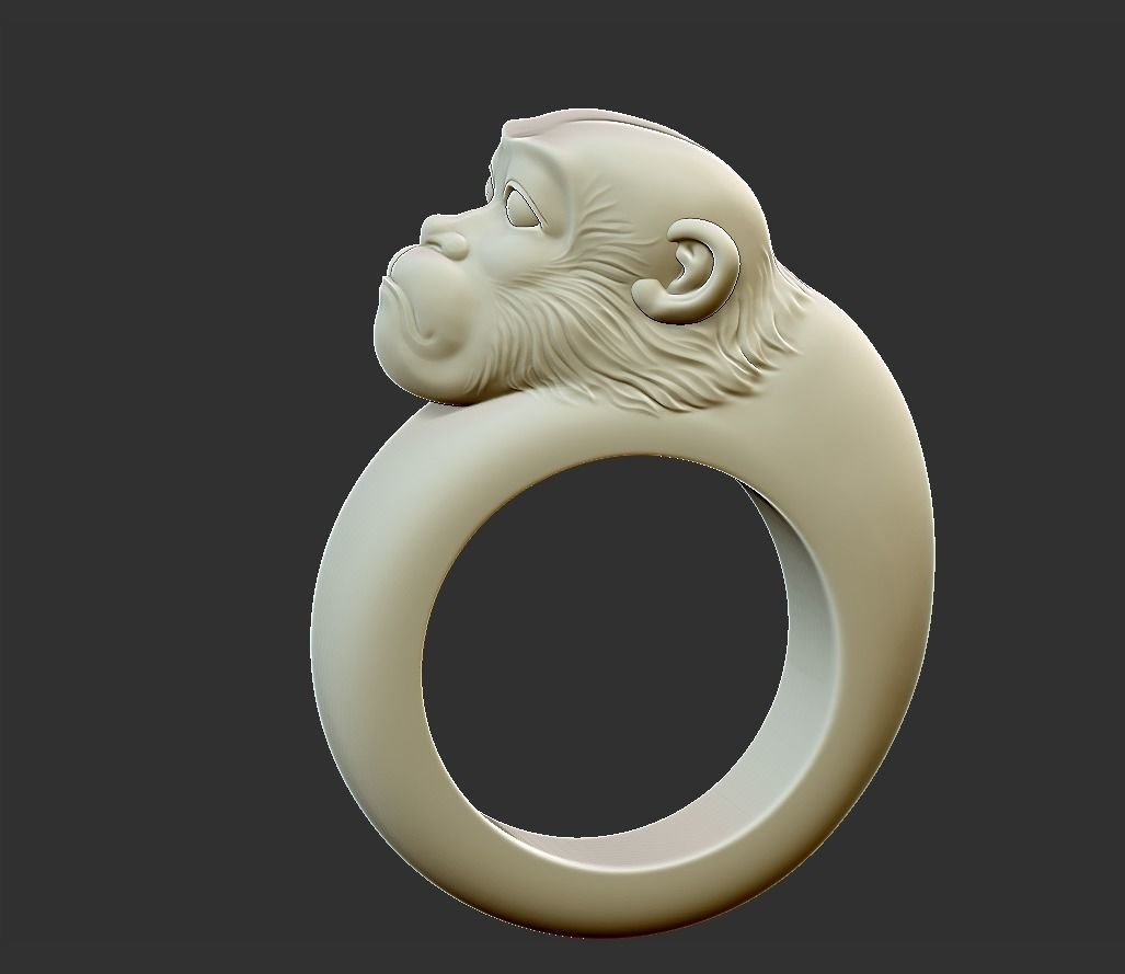 monkey ring 3D model 3D printable | CGTrader