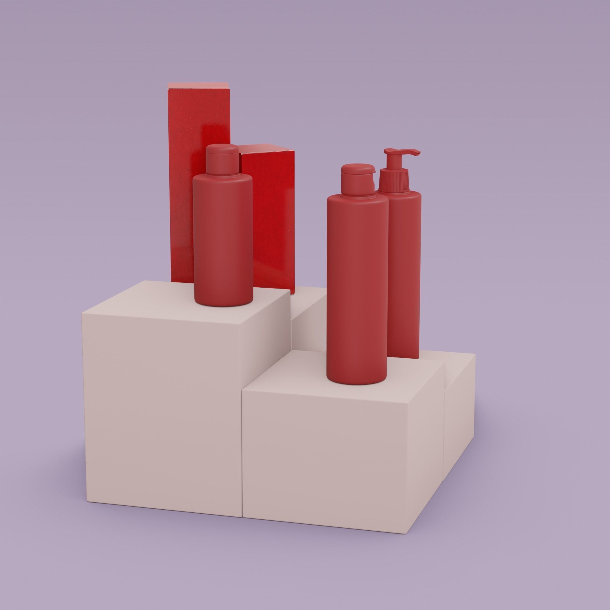 Red cosmetics packaging 3D model | CGTrader