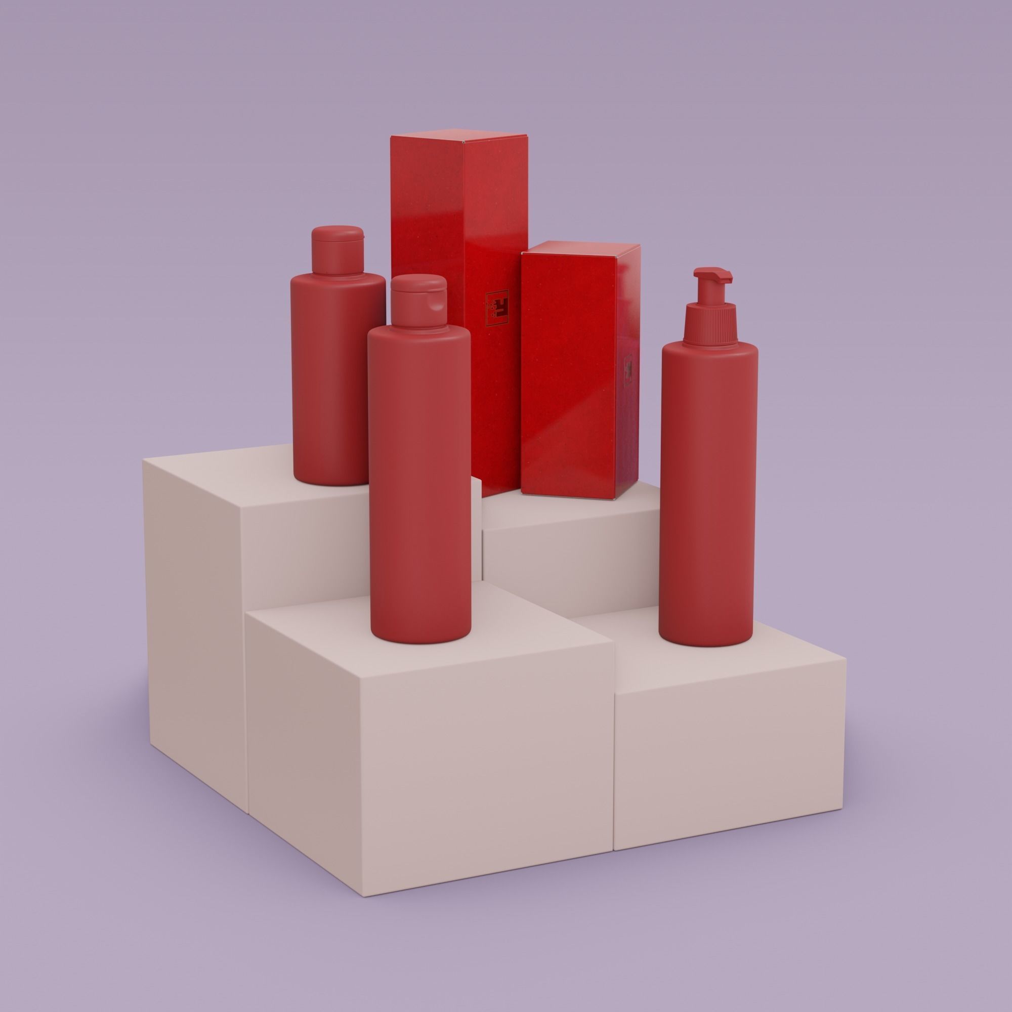 Red cosmetics packaging 3D model | CGTrader