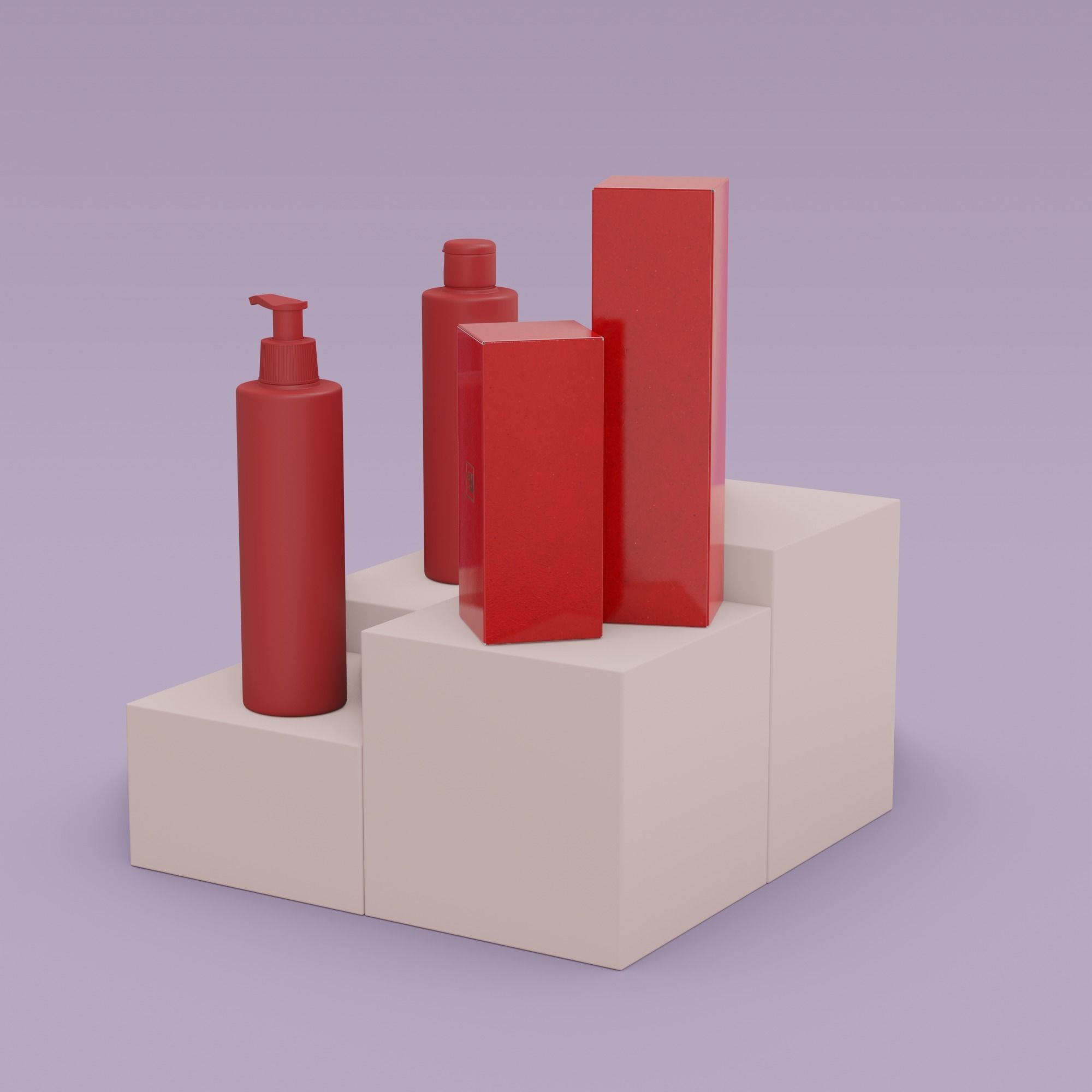 Red cosmetics packaging 3D model | CGTrader