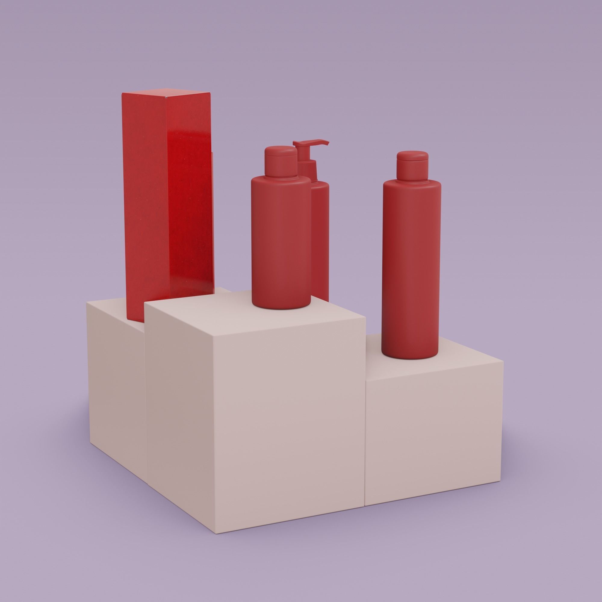 Red cosmetics packaging 3D model | CGTrader