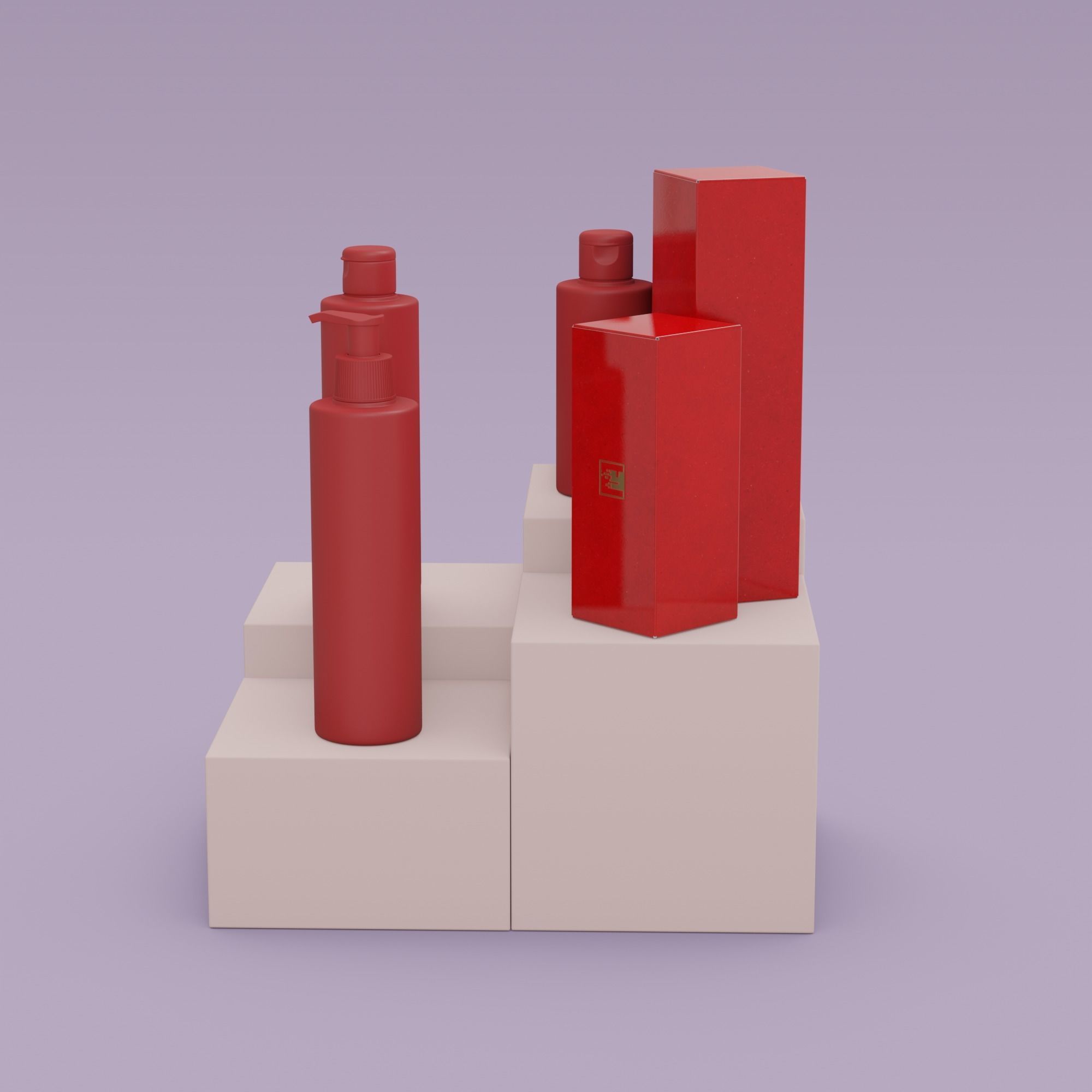 Red cosmetics packaging 3D model | CGTrader
