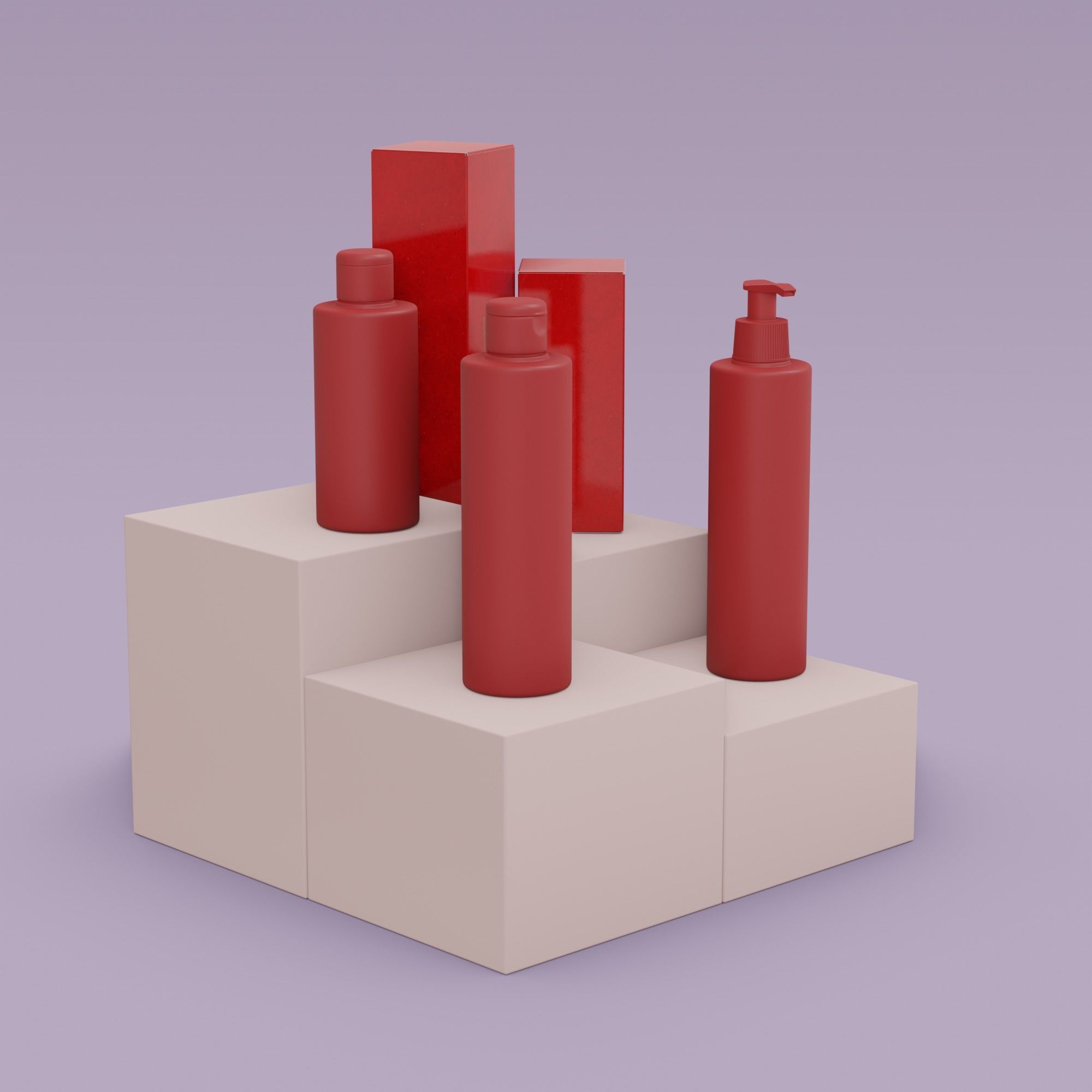 Red cosmetics packaging 3D model | CGTrader