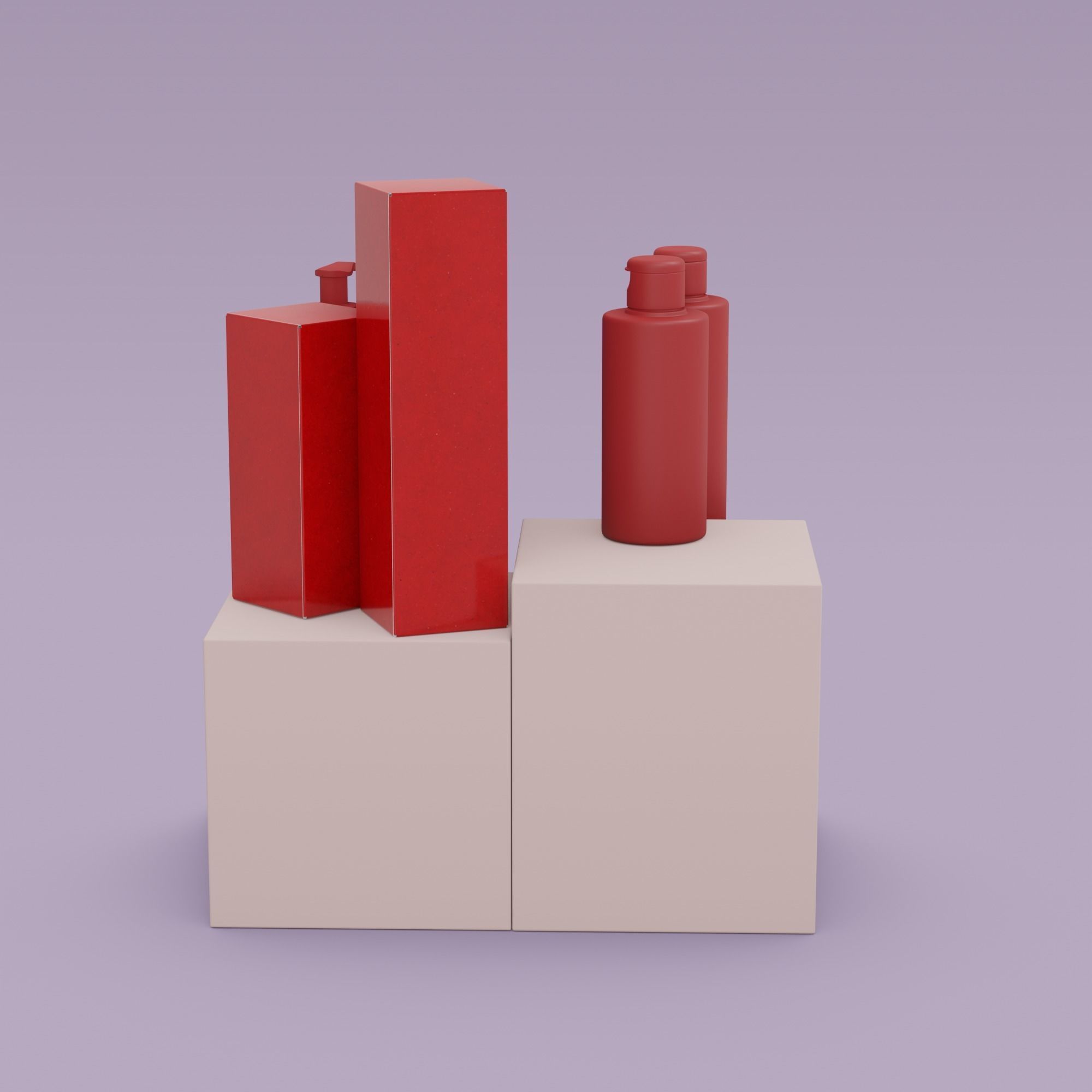 Red cosmetics packaging 3D model | CGTrader