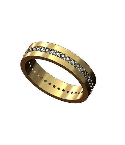 Simple wide diamond line band US size 6 7 8 3D model 3D printable ...