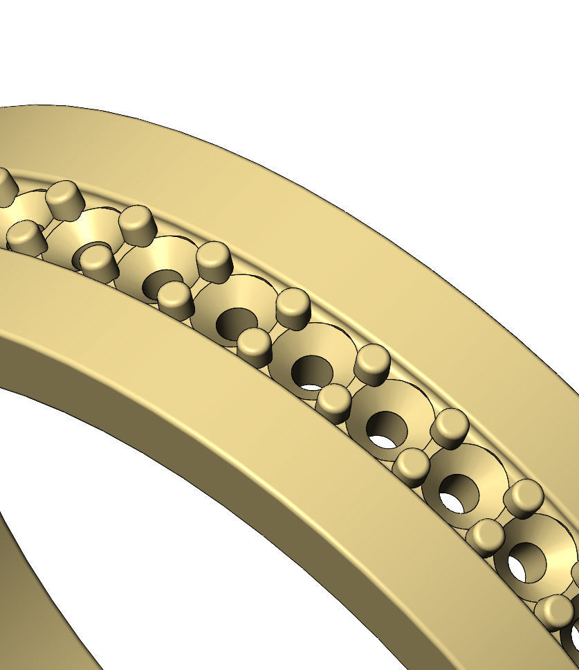 Simple wide diamond line band US size 6 7 8 3D model 3D printable ...