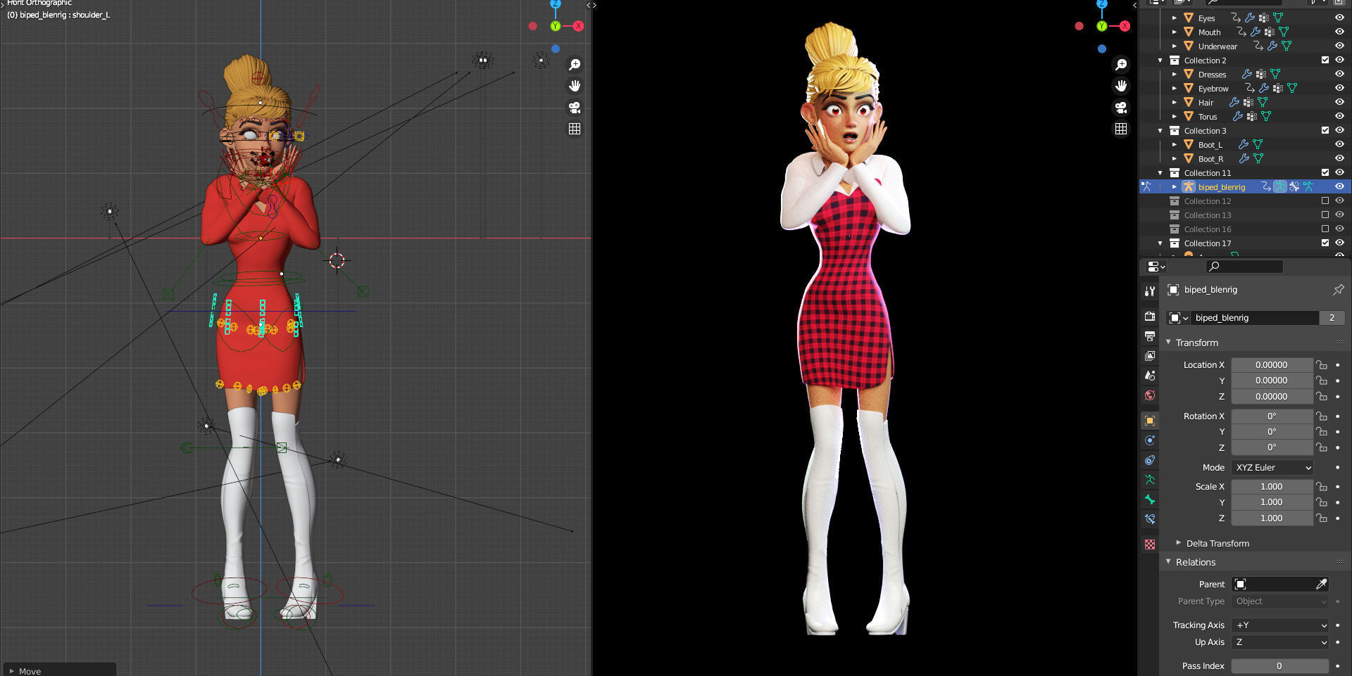 Rigged - Stylized Character Girl - Rinna Style 2 3D model rigged | CGTrader