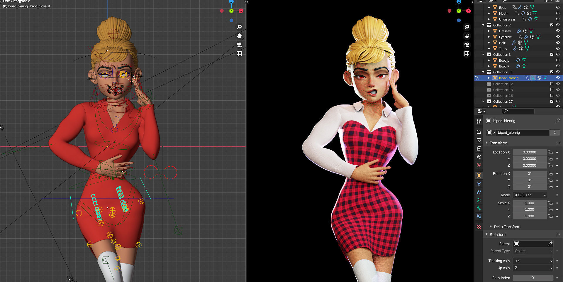 Rigged - Stylized Character Girl - Rinna Style 2 3D model rigged | CGTrader