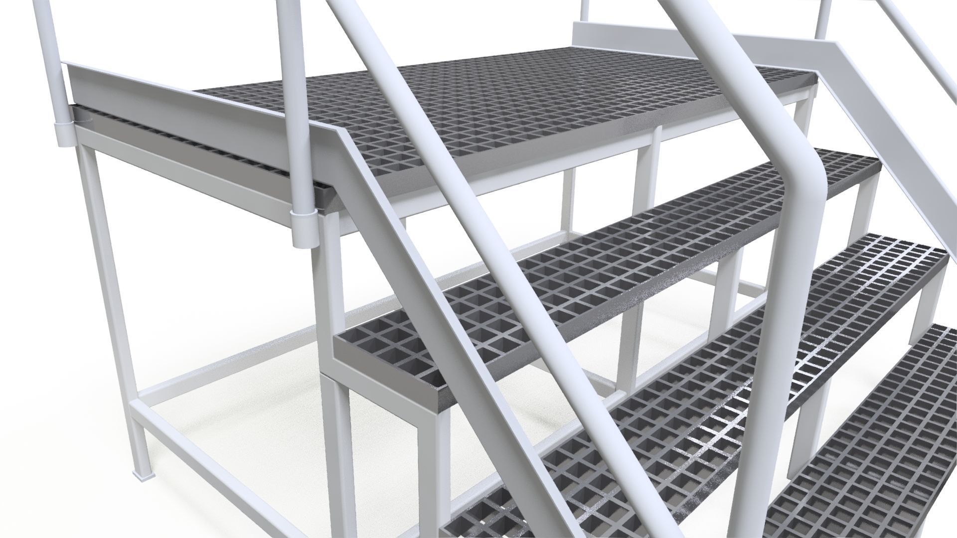 STEEL GRILL PLATFORM 3D model | CGTrader