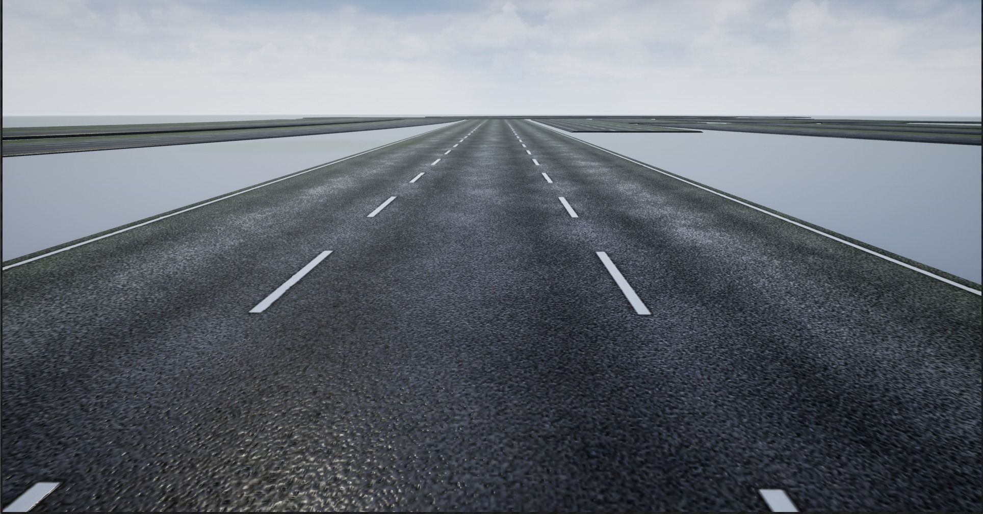 3D model PBR 4K-2K Three-Lane Highway Roads Clean VR / AR / low-poly ...