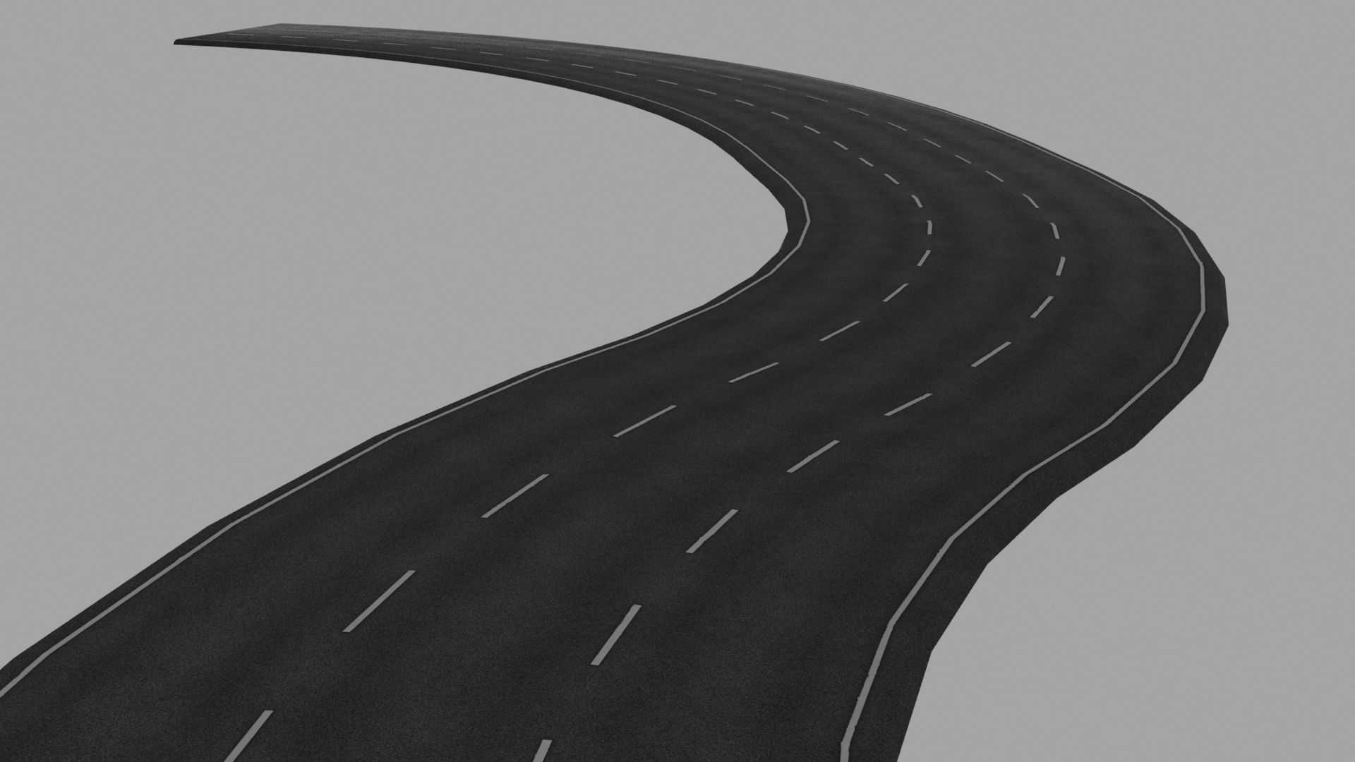 3D model PBR 4K-2K Three-Lane Highway Roads Clean VR / AR / low-poly ...