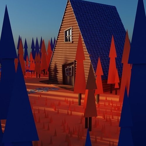 Low Poly Forest Scence free VR / AR / low-poly 3D model | CGTrader