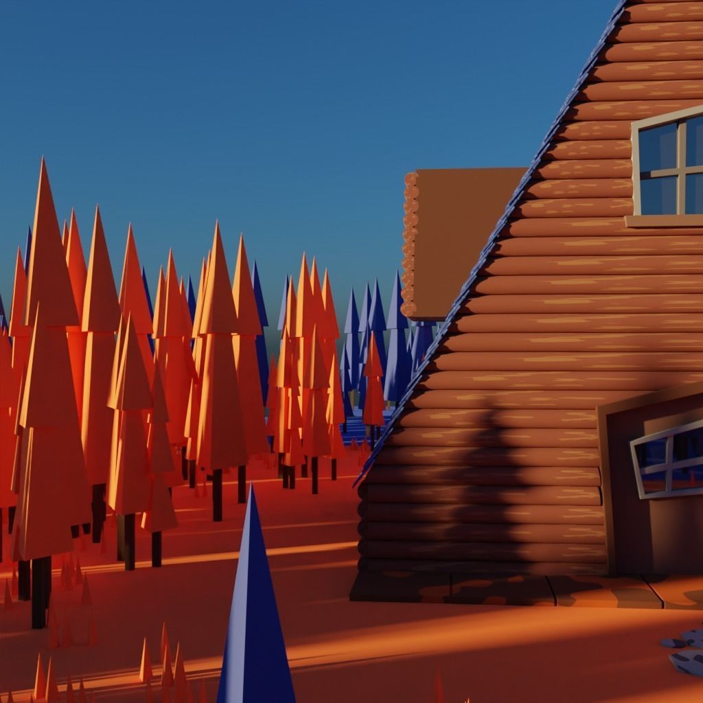 Low Poly Forest Scence free VR / AR / low-poly 3D model | CGTrader