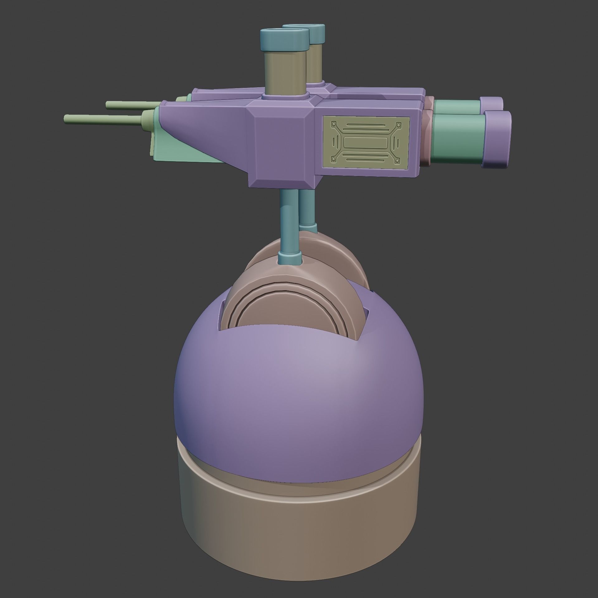 Scifi turret model 3D model rigged | CGTrader