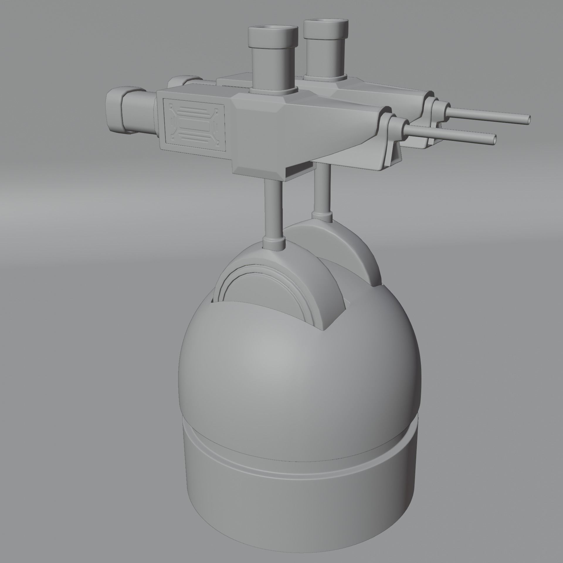 Scifi turret model 3D model rigged | CGTrader