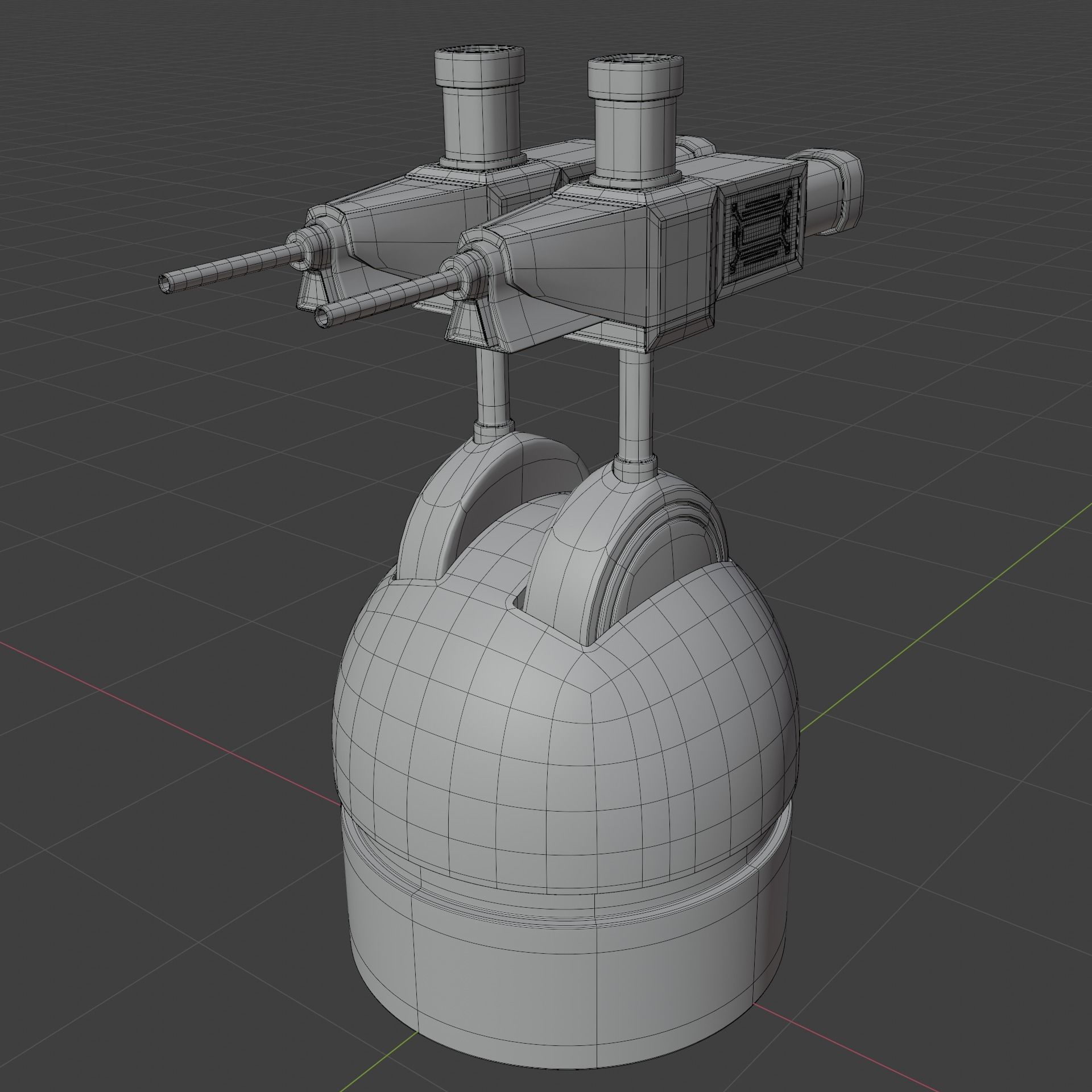 Scifi turret model 3D model rigged | CGTrader