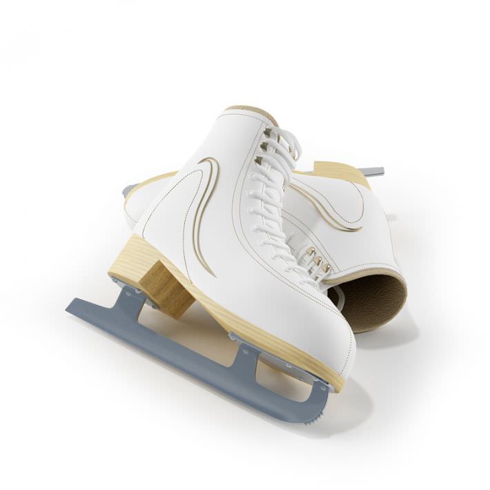 Laced White Ice Skates 3D model | CGTrader