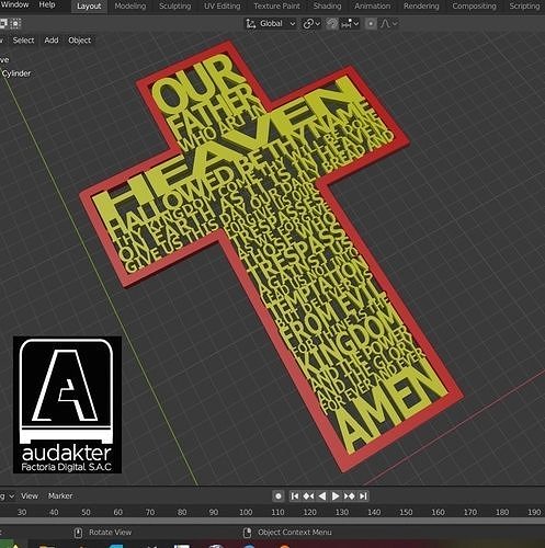 CHRISTIAN CROSS - OUR FATHER - ENGLISH 3D model 3D printable | CGTrader
