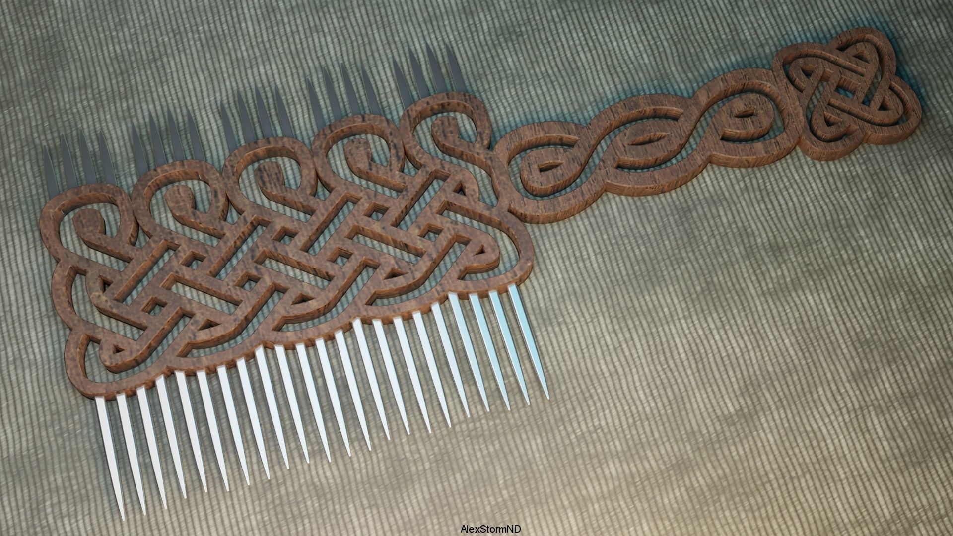 Celtic Comb 3D model 3D printable | CGTrader