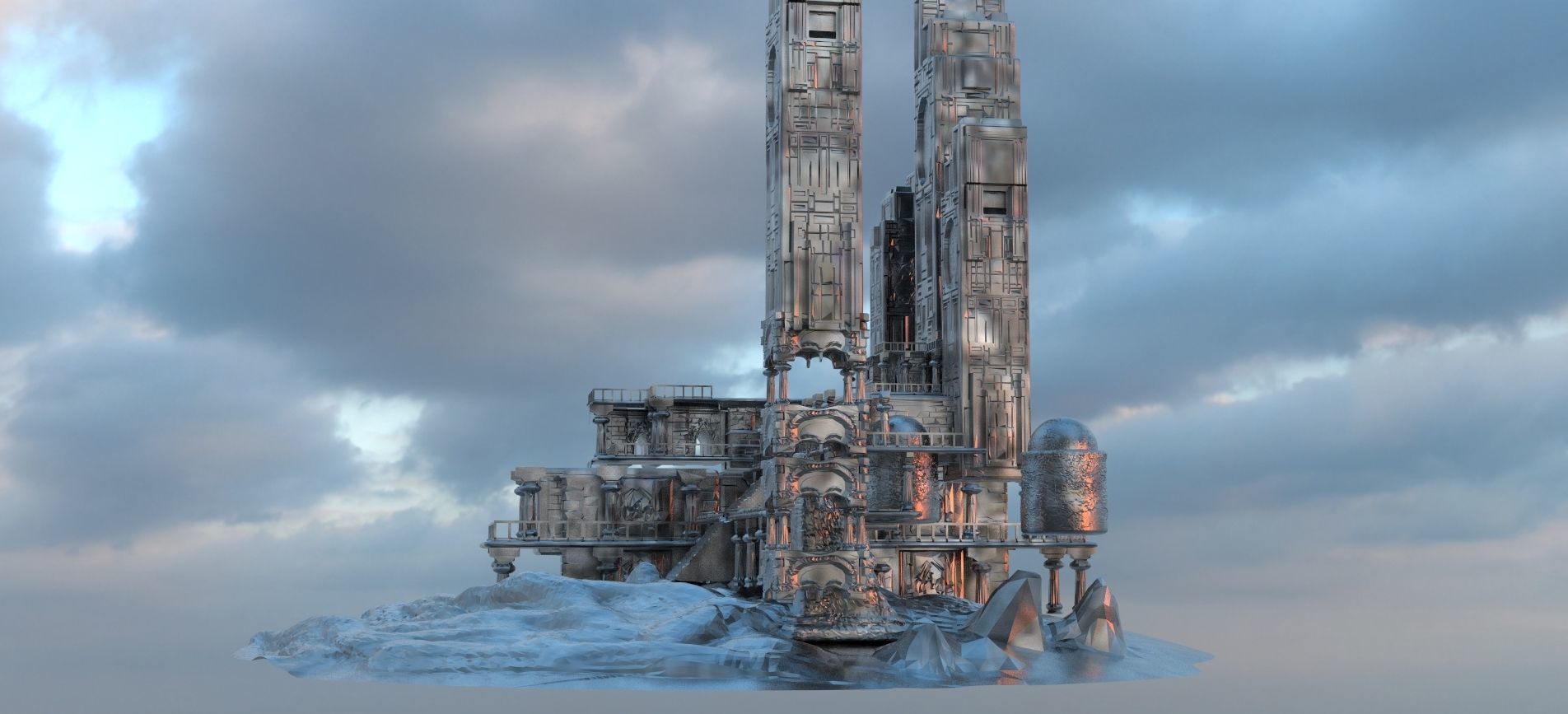 Sci-Fi Towers Hotel 3D model | CGTrader