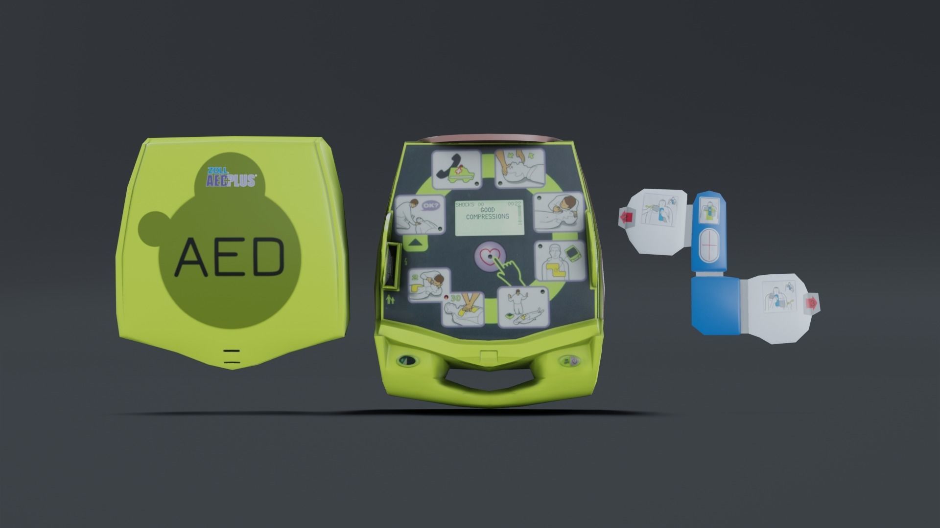 3D model AED Defibrillator VR / AR / low-poly | CGTrader