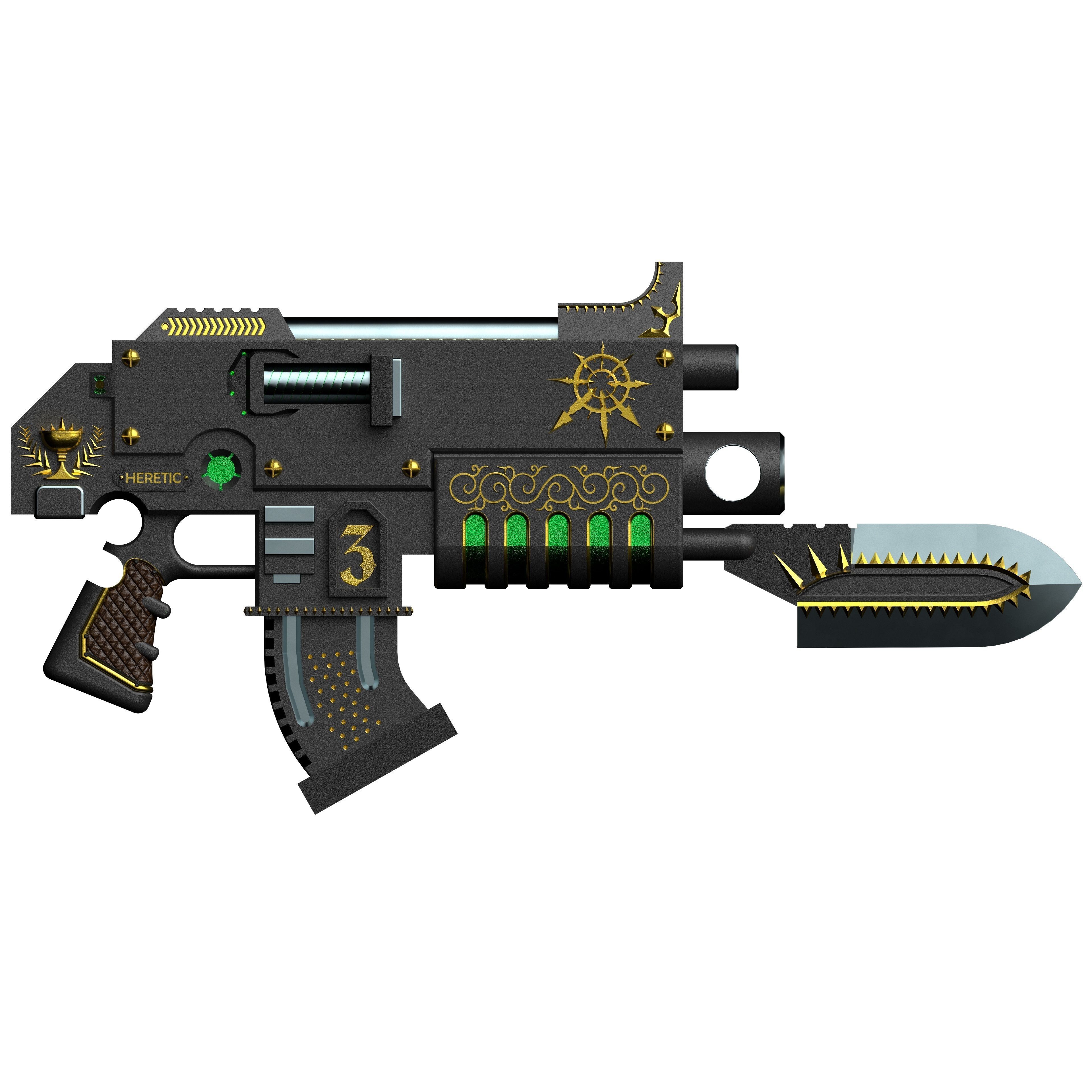 Chaos Space Marine Bolter 3D model 3D printable | CGTrader