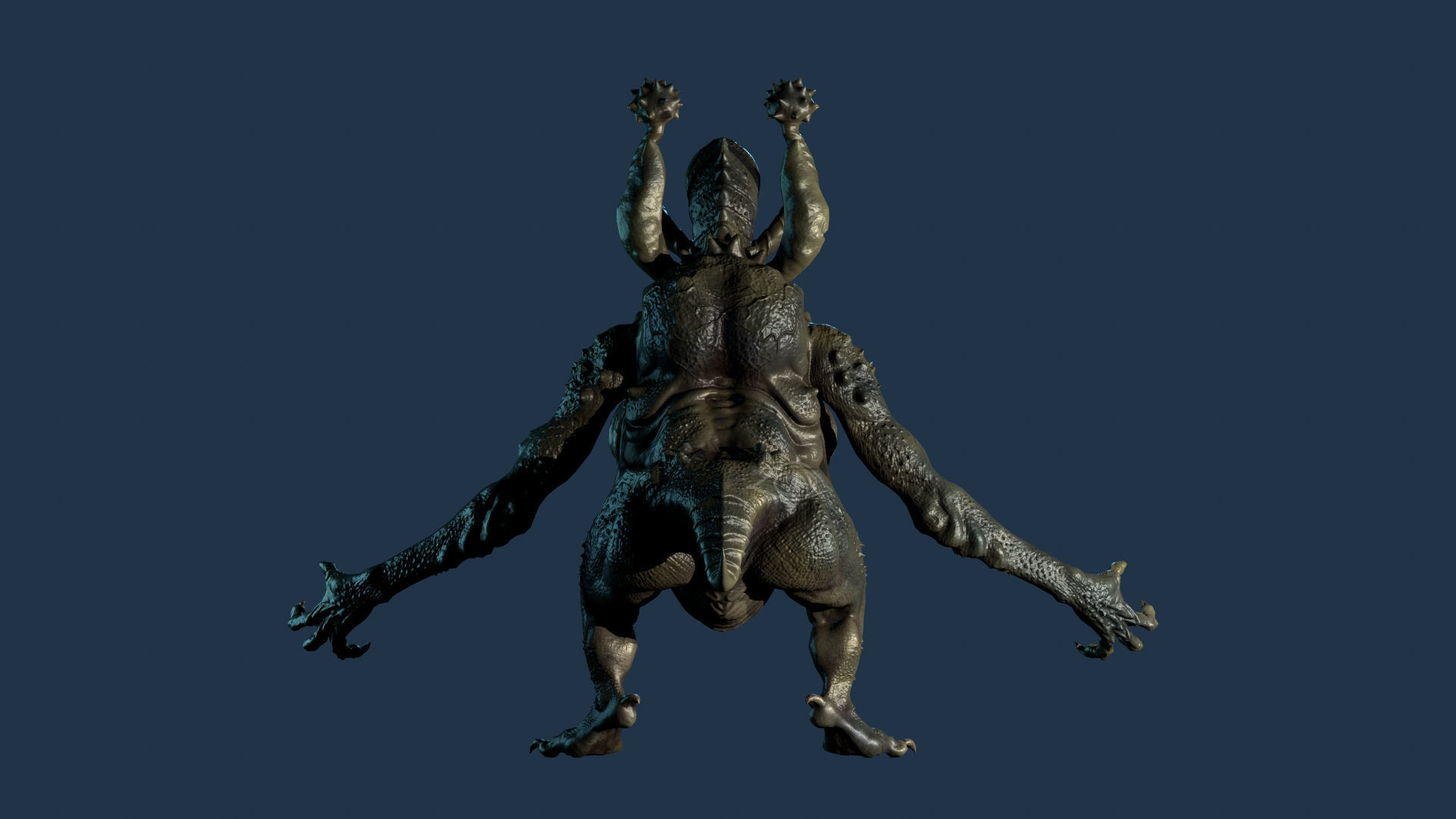 3D model Sniffer creature with horns and claws VR / AR / low-poly ...